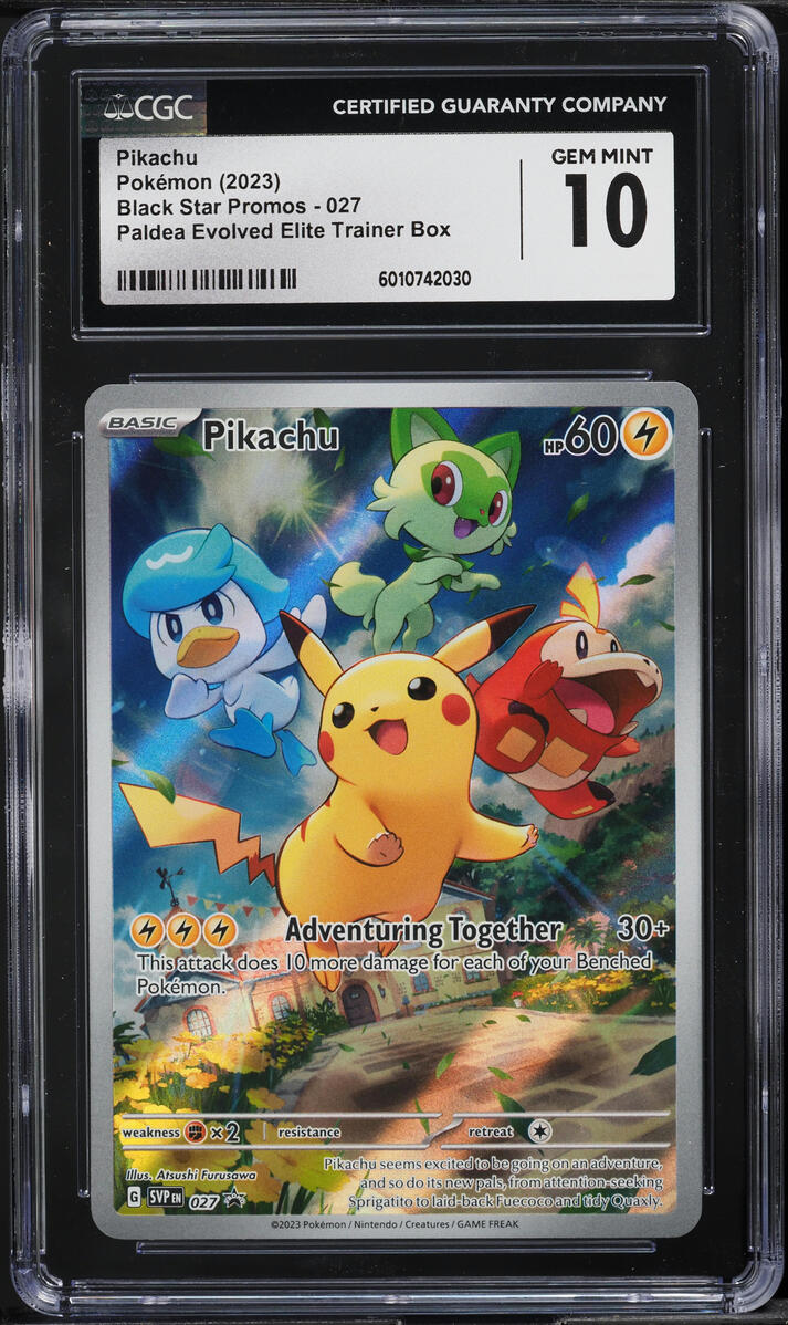 2023 Pokemon SV Black Star Promo Paldea Evolved ETB Pikachu #27 CGC 10