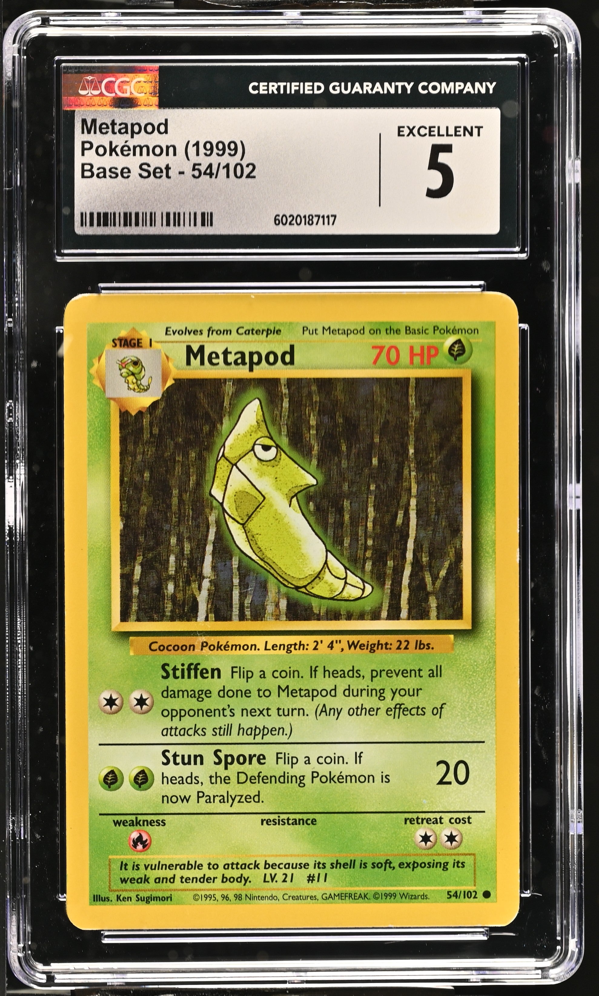 1999 Pokemon Base Set Metapod #54 CGC 5