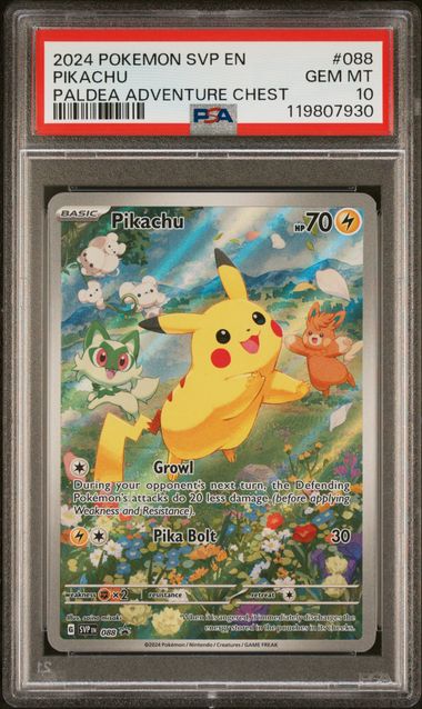 2024 Pokemon Paldea Adventure Chest Promo Pikachu #88 PSA 10