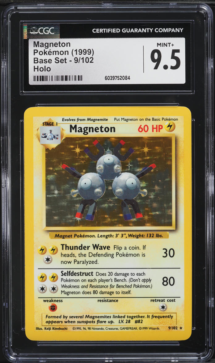 1999 Pokemon Base Set Holo Magneton #9 CGC 9.5 MINT+