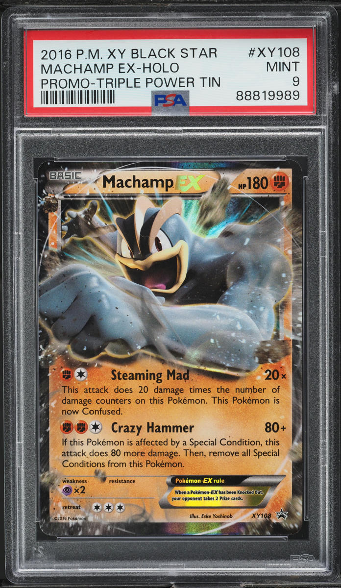 2016 Pokemon XY Black Star Promo Triple Power Tin Holo Machamp EX #XY1