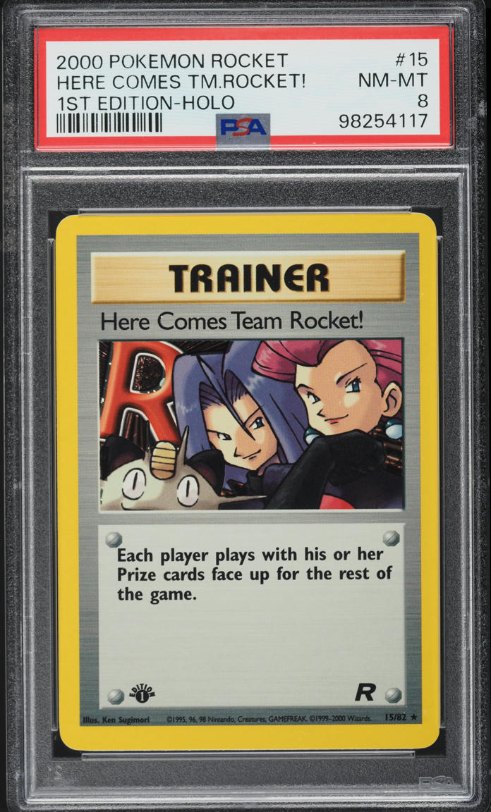 2000 Pokemon Team Rocket 1st Edition Holo Here Comes Team Rocket! #15
