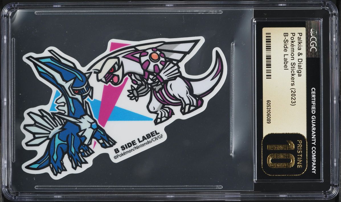 2023 Pokemon Japanese Stickers B-Side Label Palkia & Dialga CGC 10 PRI