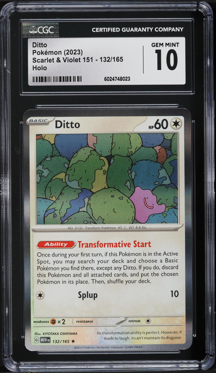 2023 Pokemon Scarlet & Violet 151 Holo Ditto #132 CGC 10 GEM MINT