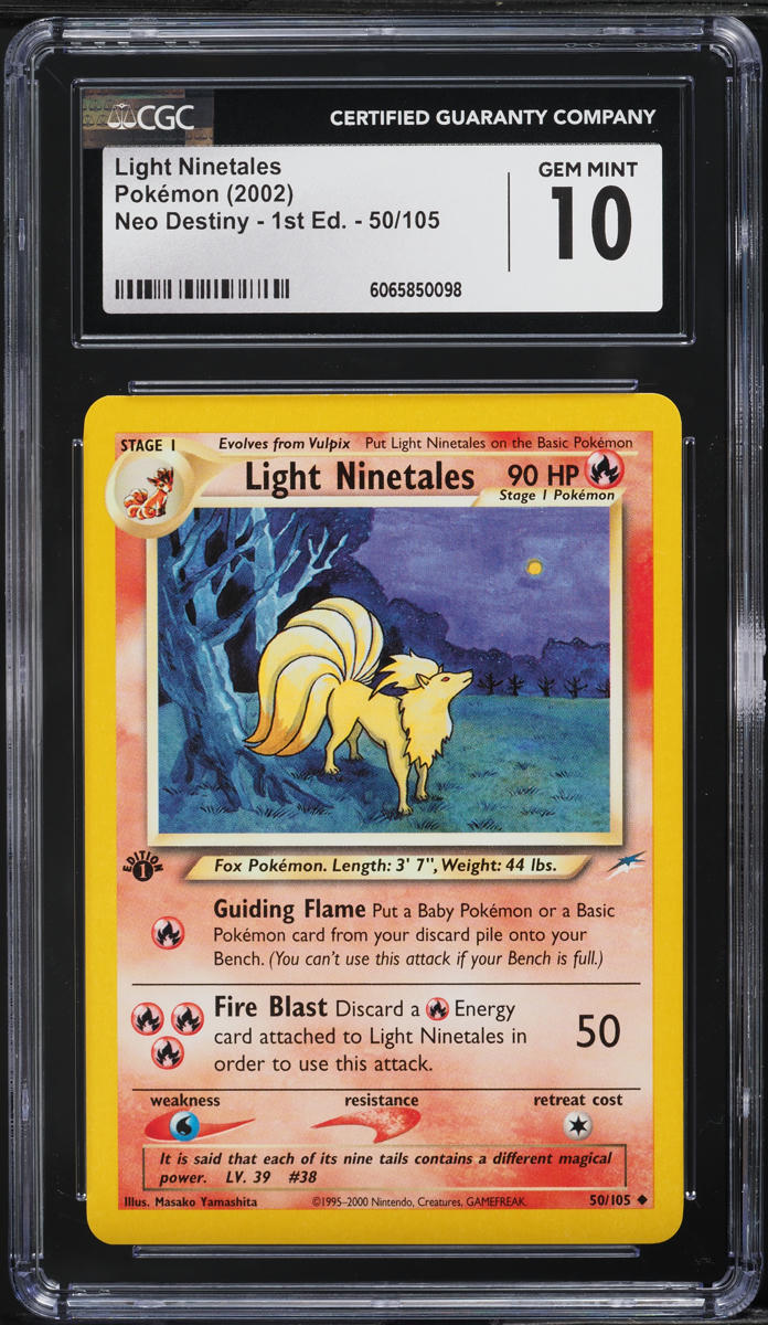 2002 Pokemon Neo Destiny 1st Edition Light Ninetales #50 CGC 10 GEM MI