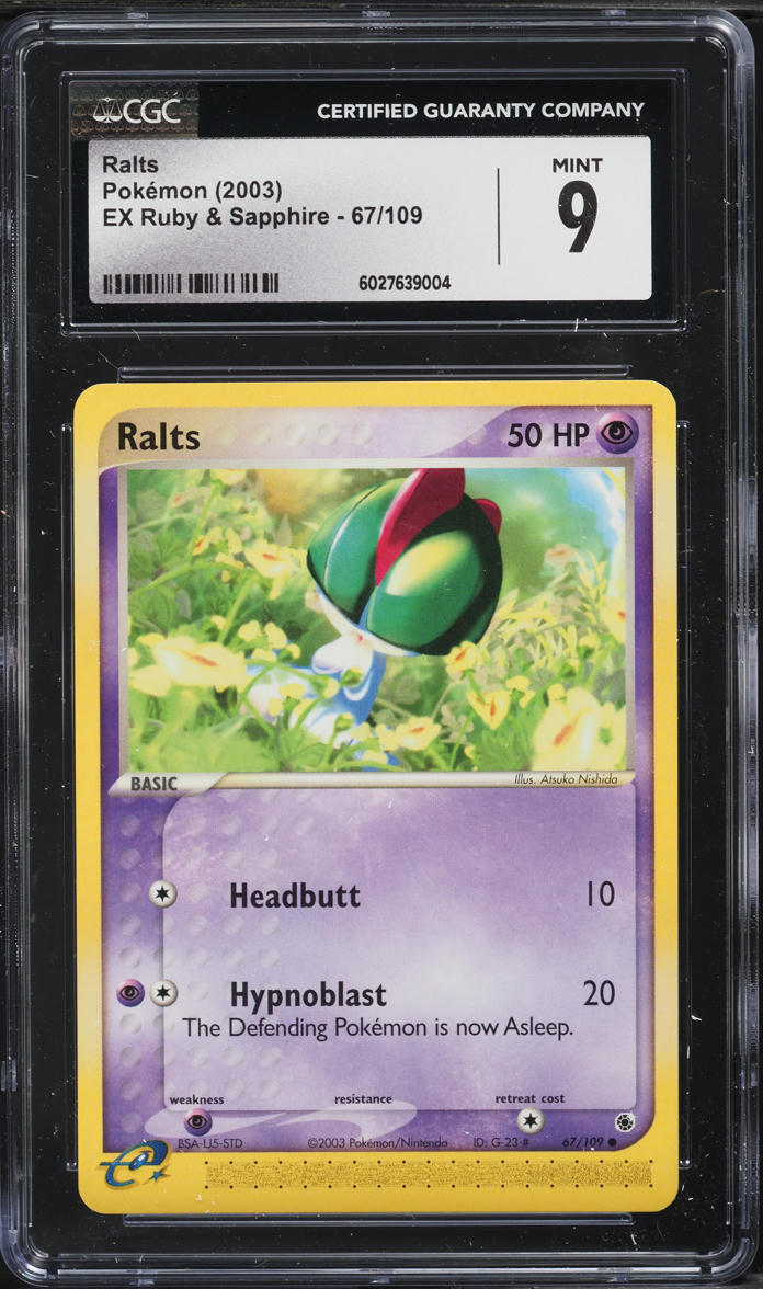 2003 Pokemon EX Ruby & Sapphire Ralts #67 CGC 9 MINT